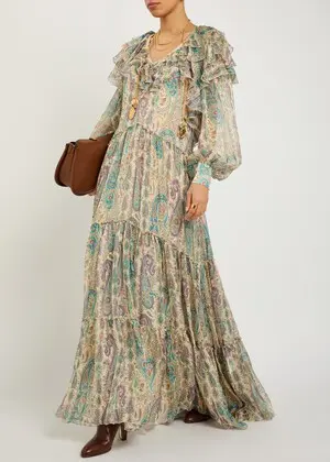 Etro Ruffled Paisley Silk Maxi Dress - Multicoloured 1