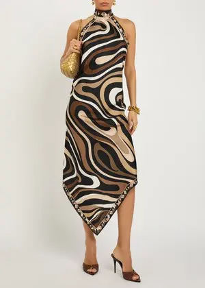Emilio Pucci Halterneck Printed Silk Midi Dress