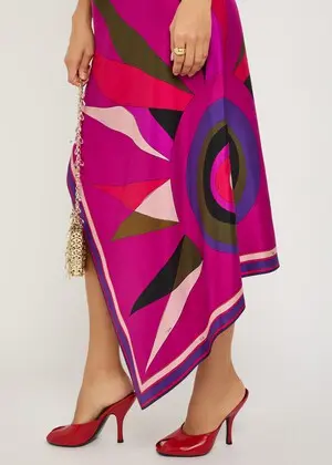 Emilio Pucci Hawaii Asymmetric Silk Midi Skirt - Multicoloured 1
