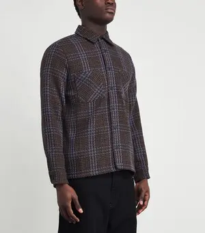 WAX LONDON Cotton-blend Skate Check Whiting Overshirt - Brown