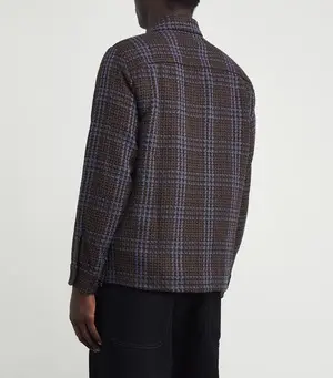 WAX LONDON Cotton-blend Skate Check Whiting Overshirt - Brown