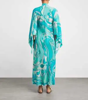 Emilio Pucci Silk Orchidee Print Kaftan
