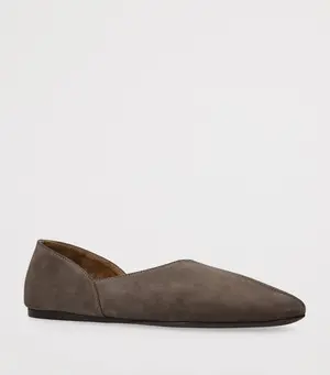 Khaite Suede Ballet Flats - Brown