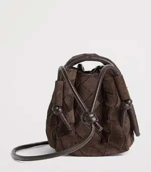 Bottega Veneta Suede Intrecciato Notturno Pouch