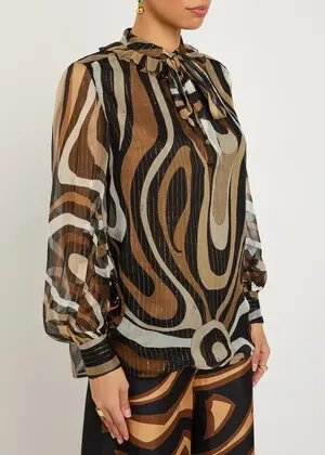 Emilio Pucci Patterned Silk-chiffon Blouse