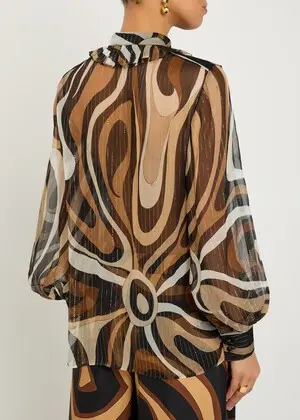 Emilio Pucci Patterned Silk-chiffon Blouse