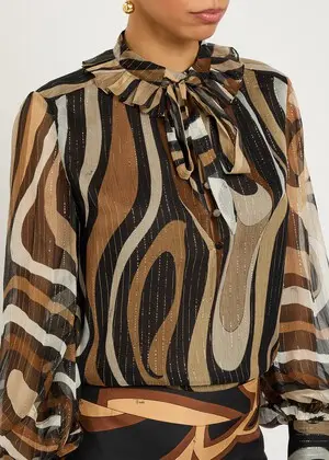 Emilio Pucci Patterned Silk-chiffon Blouse