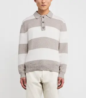 Paul & Shark Cotton Stripe Polo Sweater