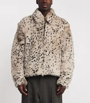 Amiri Faux Fur Deer Leather Jacket