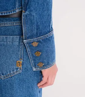 Balmain Cropped Denim Jacket