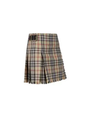 Burberry Check Kilt Miniskirt