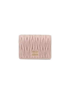Miu Miu Small Matelassé Wallet - Pink