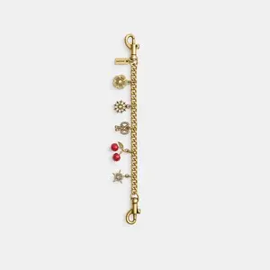 COACH Crystal Motif Chain Bag Charm - Brass/multi