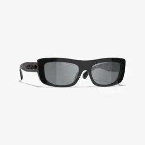 Chanel Rectangle Sunglasses - Black
