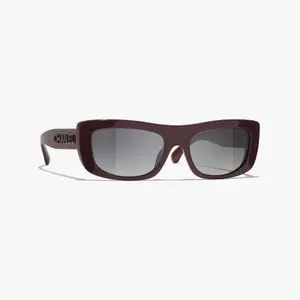 Chanel Rectangle Sunglasses - Burgundy