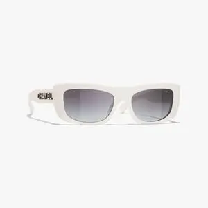 Chanel Rectangle Sunglasses - White