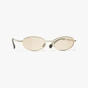 Chanel Oval Light Glasses - Light Gold