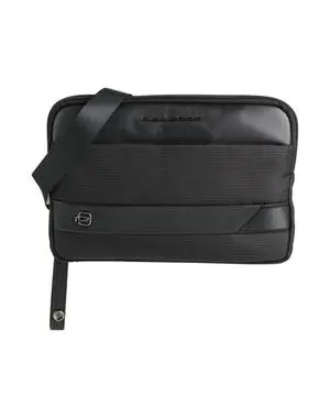 PIQUADRO Cross-body Bag In Leather And Nylon - Black