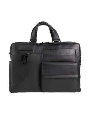 PIQUADRO Leather Laptop Bag - Black