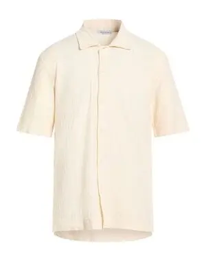 WOOL & CO Man Shirt Sand Size M Cotton White