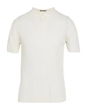 WOOL & CO Cotton-knit Polo Sweater - Off White