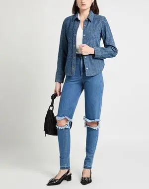 MSGM Denim Crocodile-print Shirt