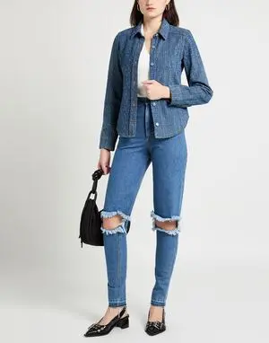 MSGM Denim Crocodile-print Shirt