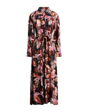 Collared Floral Print Maxi Dress