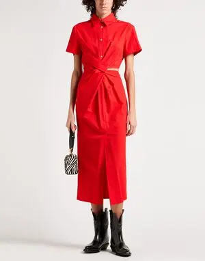 MSGM Midi Cotton Shirt Dress