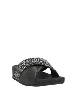 Fitflop Crystal Embellished Wedge Sandals - Black