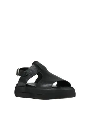 Moma Pebbled Leather Flatform Sandals