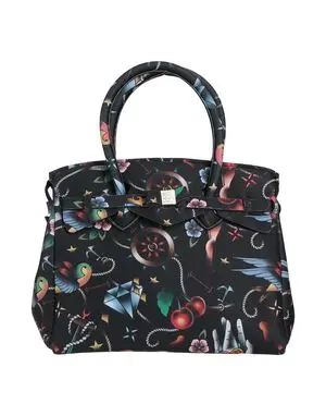 Save My Bag Printed Scuba Tote Bag - Black