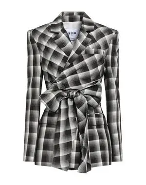MSGM Single-breasted Tartan Blazer - Black