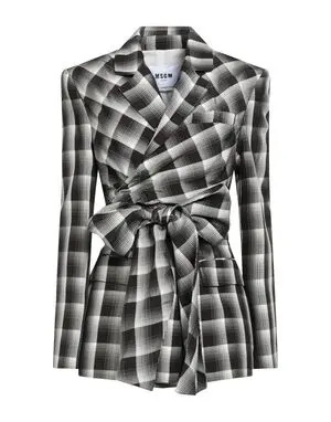 MSGM Single-breasted Tartan Blazer - Black