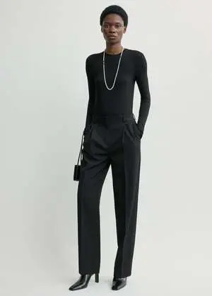 Black Pleated Trousers