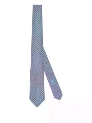 Gucci Gg Monogram Silk Tie - Blue