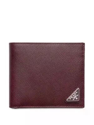 Prada Triangle-logo Leather Wallet - Red