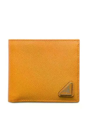 Prada Triangle-logo Saffiano Leather Wallet - Orange