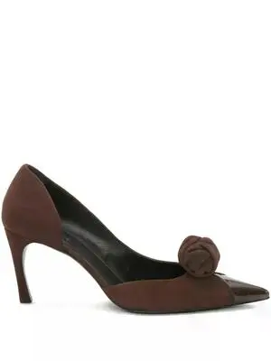 ROTATE BY BIRGER CHRISTENSEN Knot-detail Suede Pumps - Brown