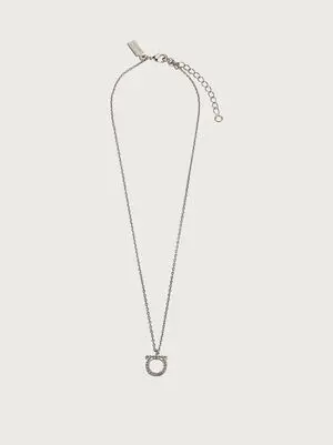 FERRAGAMO Gancini Crystals Necklace - Silver