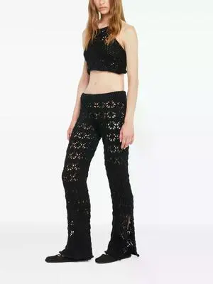 Alanui Crochet Halterneck Top - Black