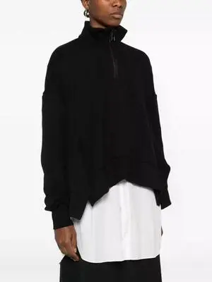 Yohji Yamamoto Half-zip Asymmetric Sweatshirt