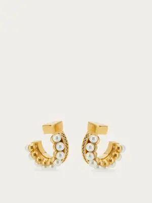 FERRAGAMO Gancini Stud Earrings - Gold