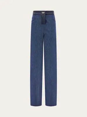 Ferragamo Wide Leg Jeans For Women