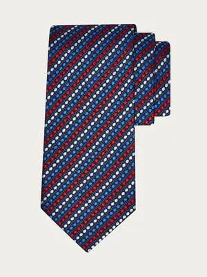 FERRAGAMO Dots Jacquard Neck Tie - Blue