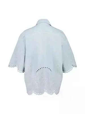 Zimmermann Floral-embroidered Denim Shirt - Blue