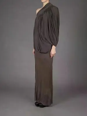Rick Owens Asymmetric Sleeve Maxi Dress