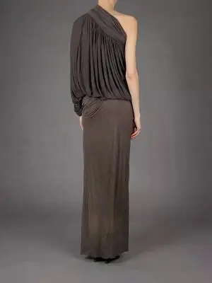Rick Owens Asymmetric Sleeve Maxi Dress