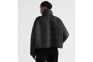 Dior Macrocannage Quilted Coat With Scarf Collar