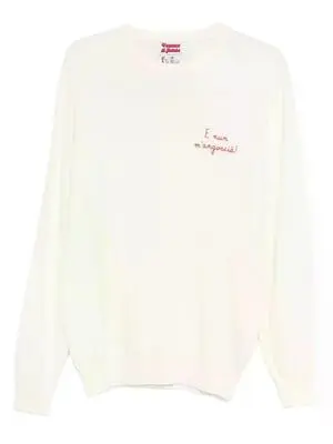 MC2 SAINT BARTH Embroidered Crew-Neck Sweater White